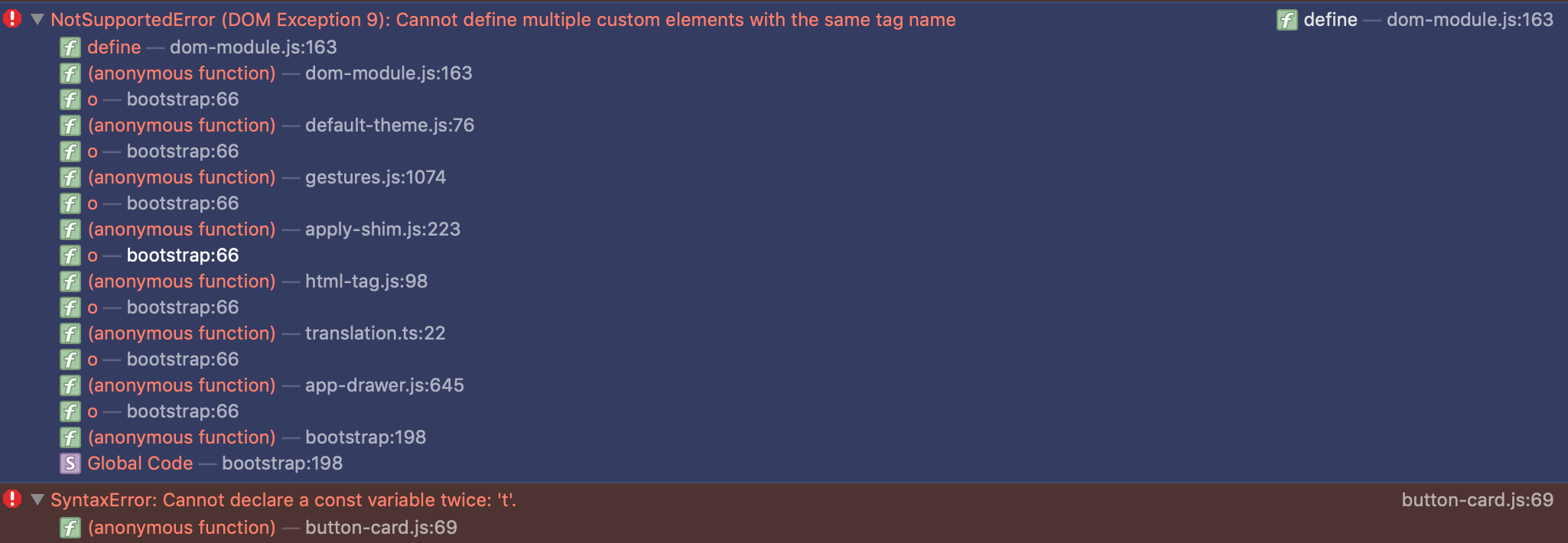 "Custom element doesn't exist" errors in older iOS devices · Issue #221 · custom-cards/button ...