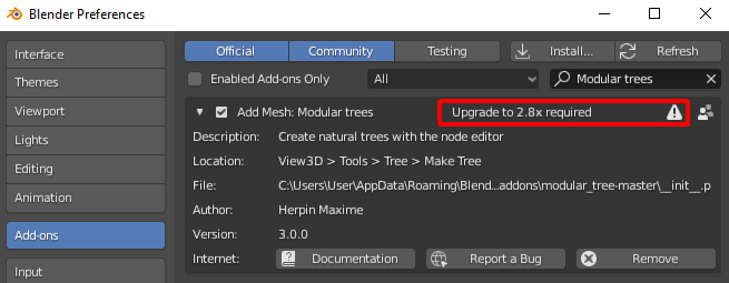 Can't get Mtree to work in Blender 2.83 · Issue #215 · MaximeHerpin ...