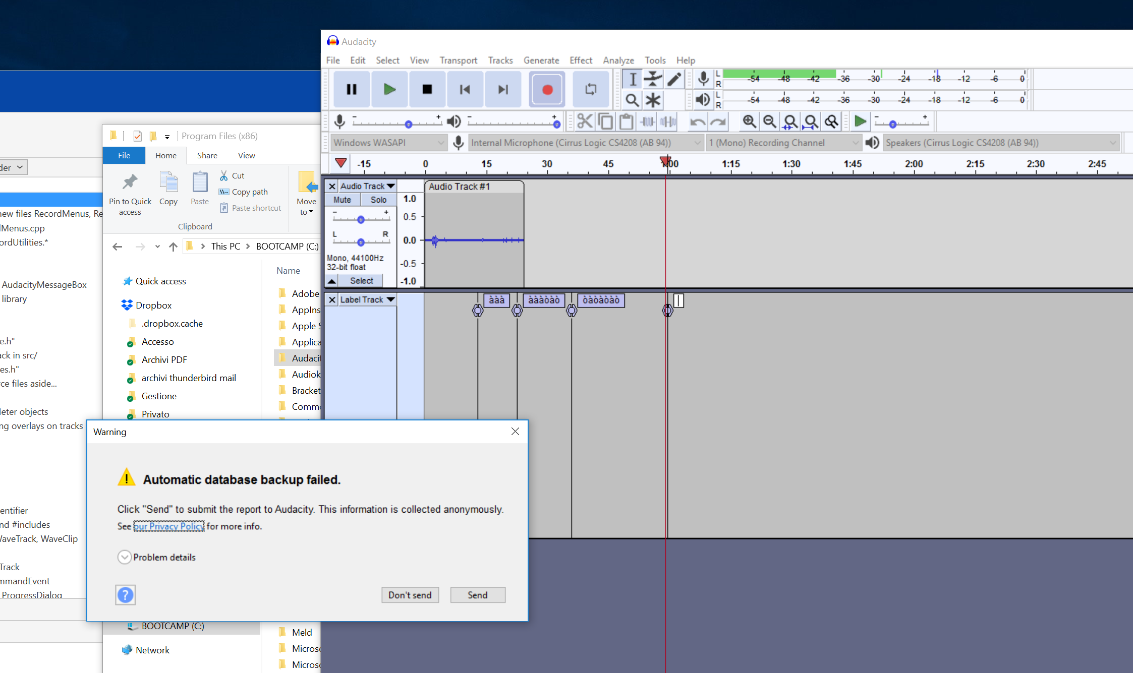 Current live Recording block lost on writing Label · Issue #2590 ...