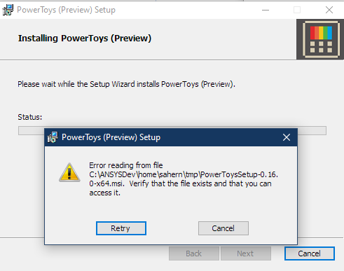 Version 0.16.0 installer fails to complete installation; error reported · Issue #1797 ...