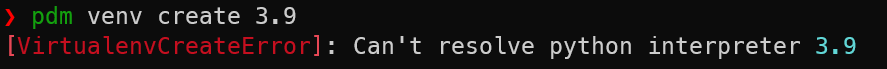 Cant Resolve Python Interpreter 39 · Issue 1303 · Pdm Projectpdm · Github 