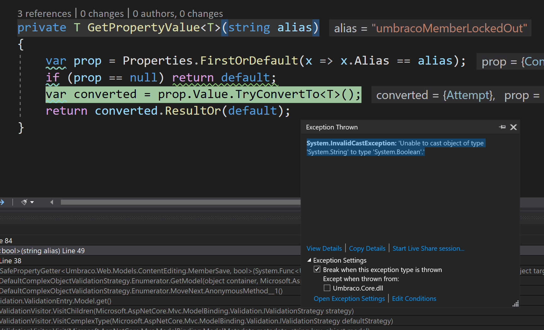 Conversion exception silently handled for `IsMemberLockedOut` · Issue ...