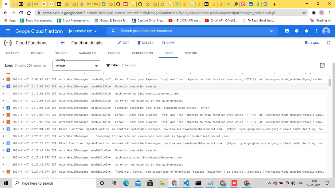 unable to run watchmessages in nodejs14 · Issue #17 · googlecodelabs/gcf-gmail-codelab · GitHub