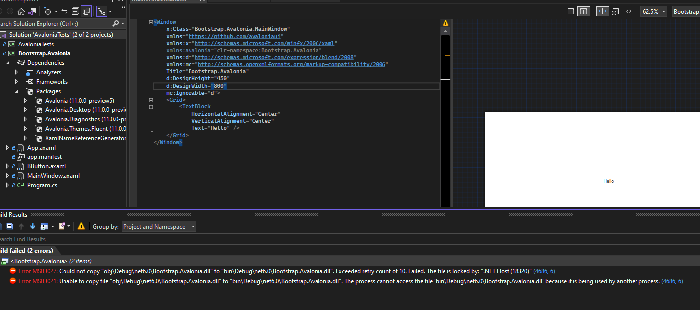 The file is locked by .NET Host (18192) Error while building application · Issue #329 ...
