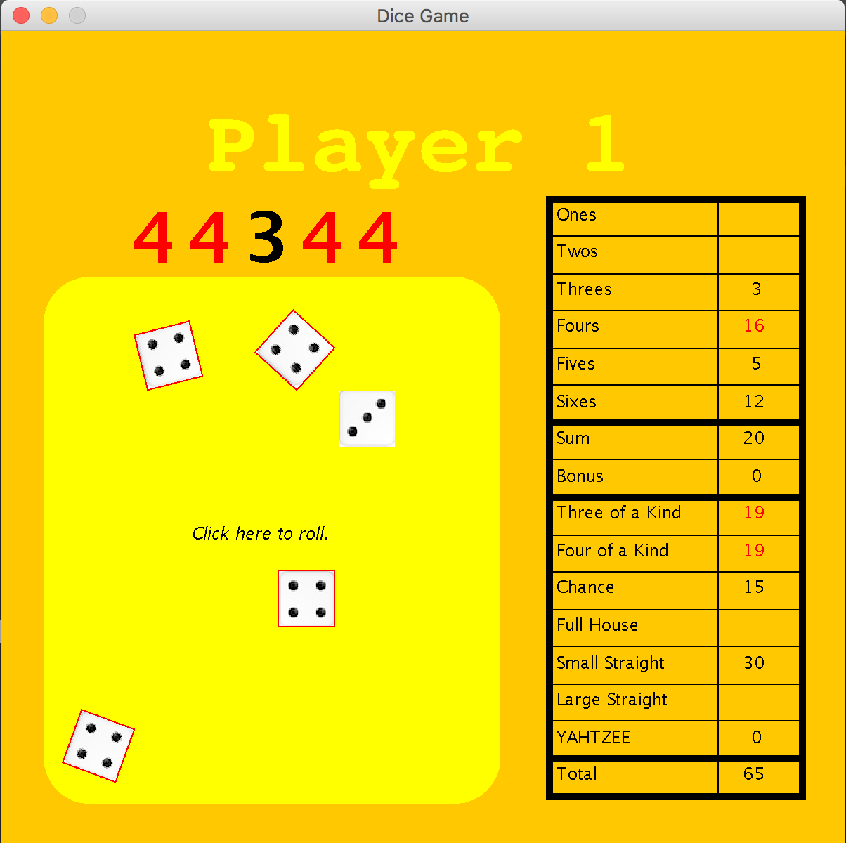 GitHub - Everthings/Yahtzee-Game: An intuitive graphics-based game of ...