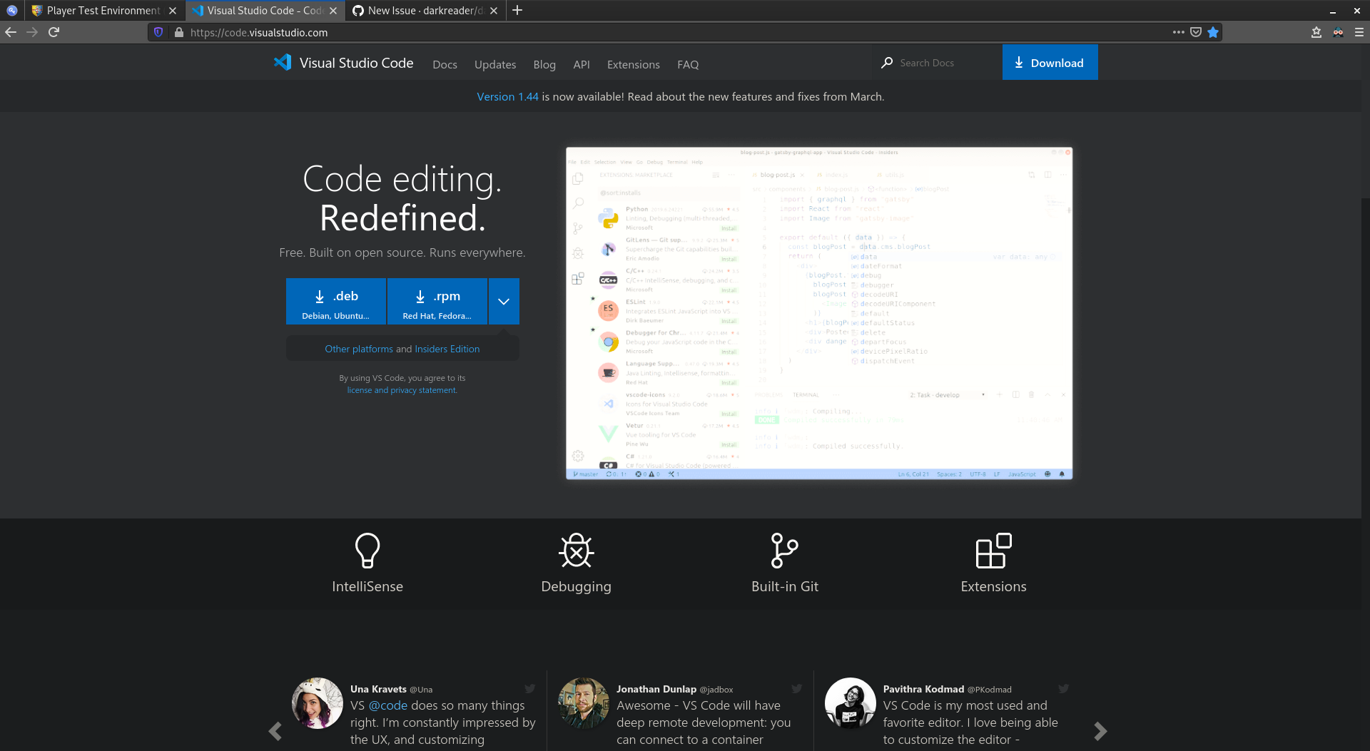 [Broken Website] Visual Studio Code · Issue #2353 · darkreader/darkreader · GitHub