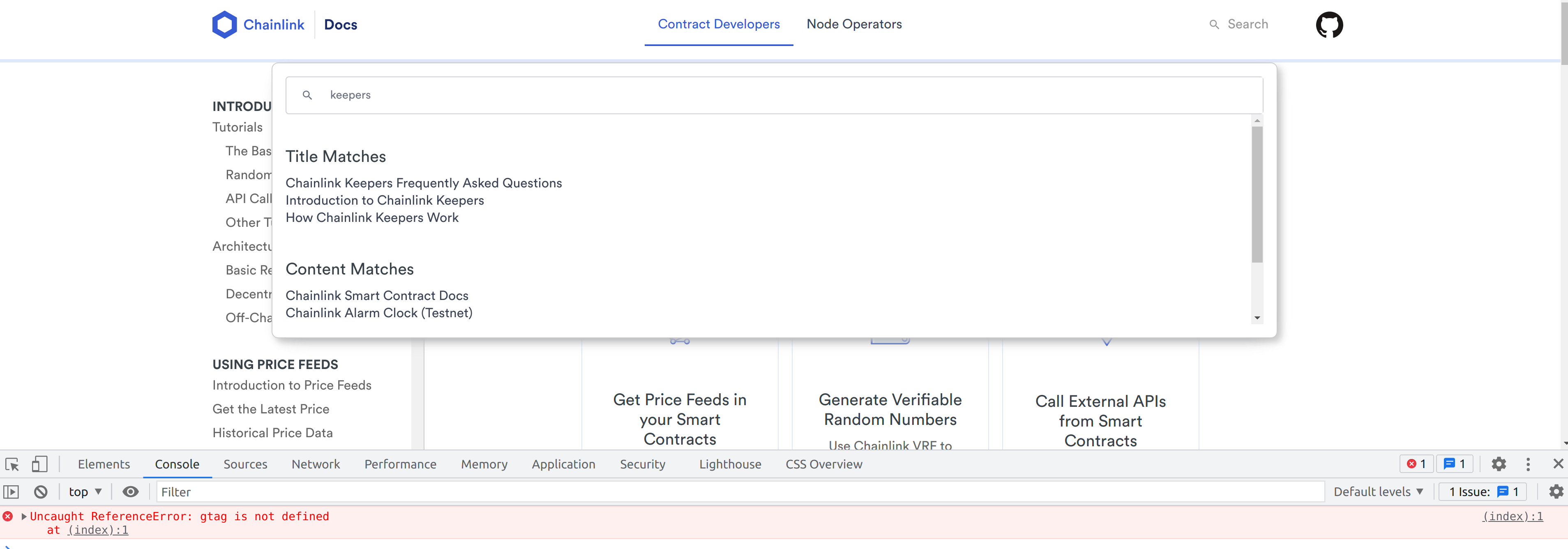 bug: search triggers error · Issue #340 · smartcontractkit/documentation · GitHub