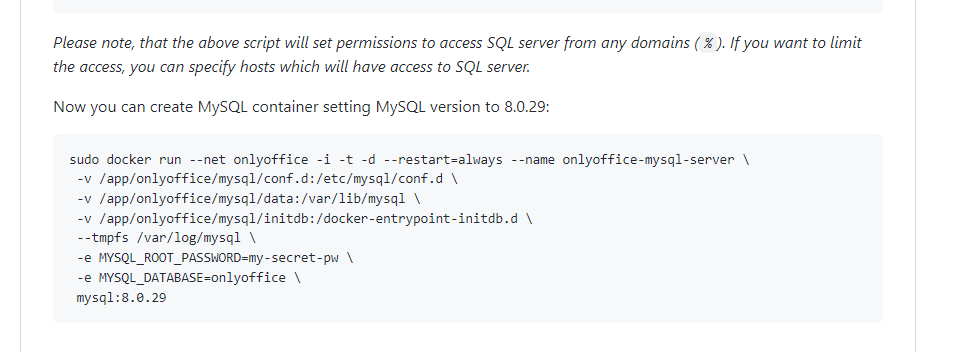 The Sql Script Can Not Match The Mysql S Version Of 8 0 · Issue 171 · Onlyoffice Docker