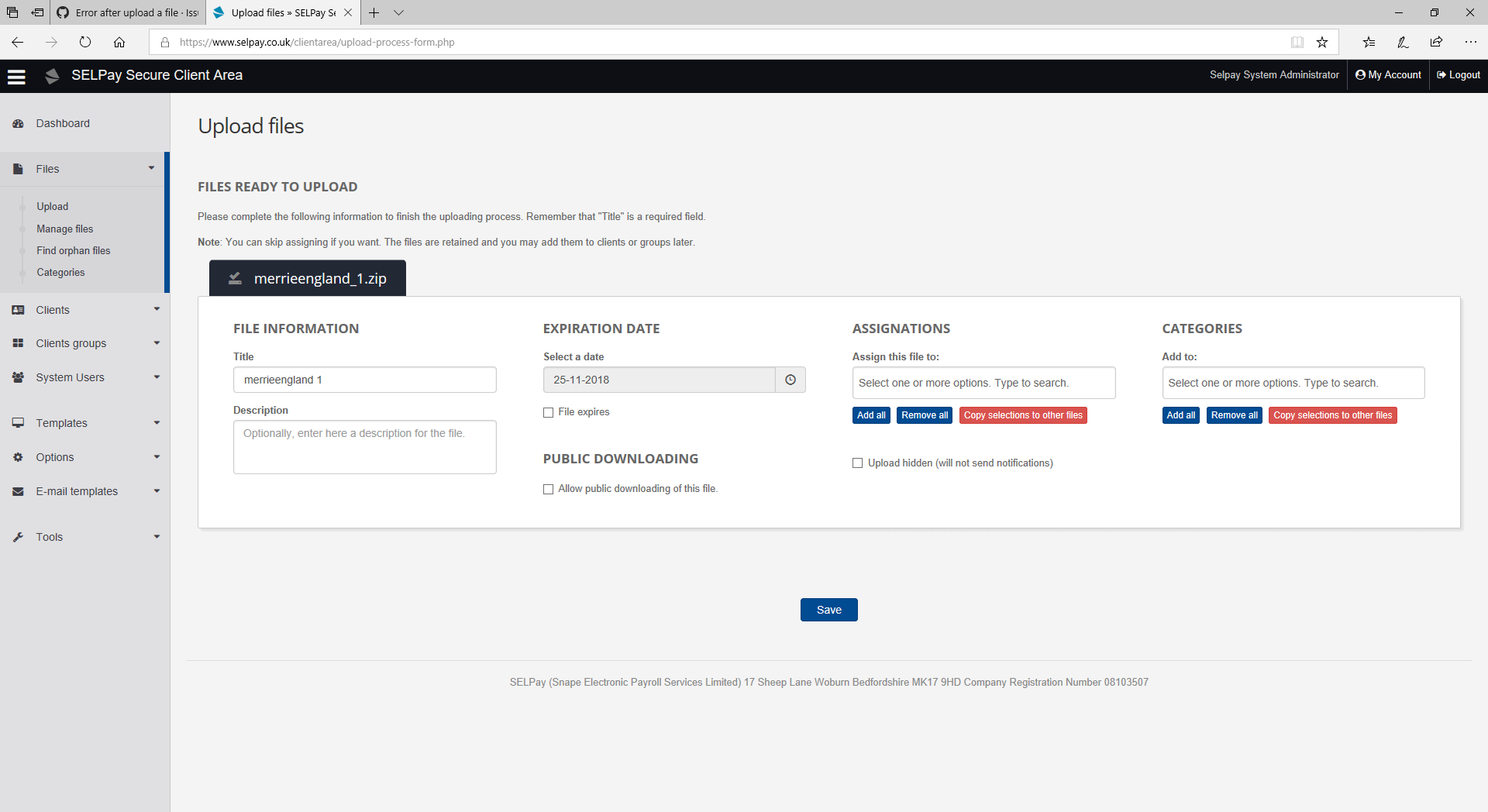 Error Uploading Files With The Same Name As A Previously Uploaded File