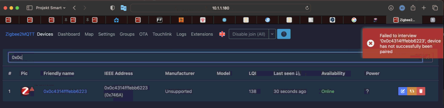 Failed to interview 'xxxx' device has not successfully been paired · Issue #2761 · Koenkk ...