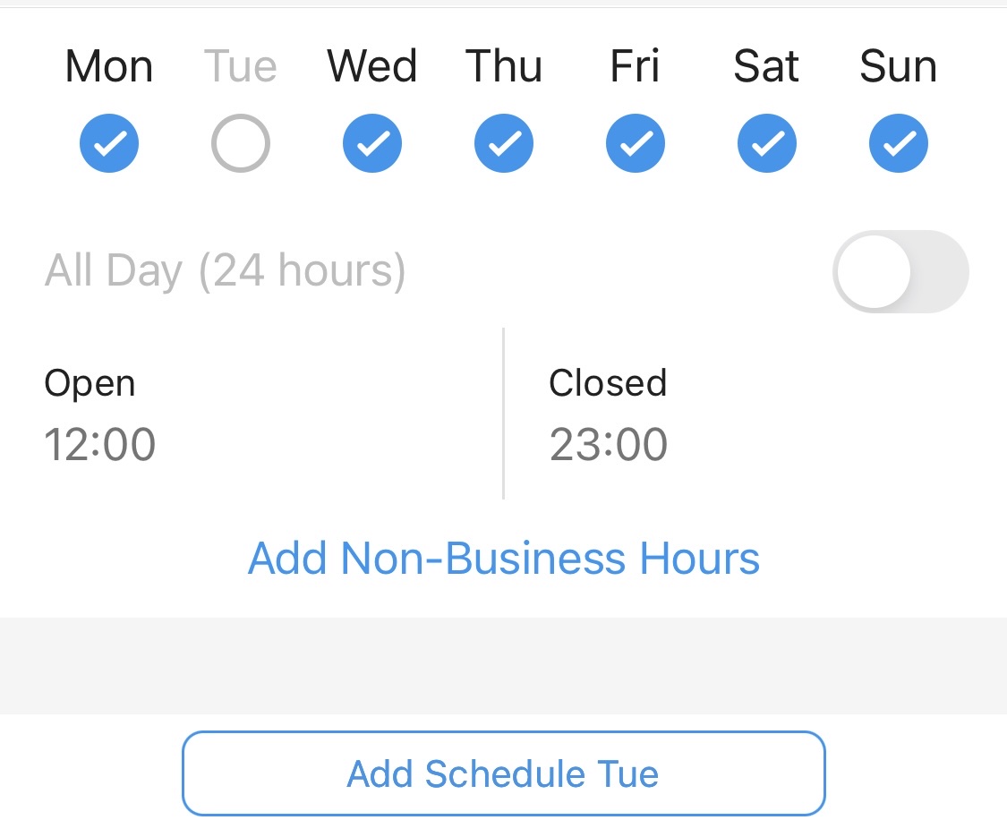 'Non-Business Hours' cannot be added if POI closes after midnight ...