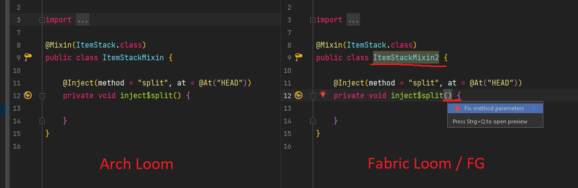 Arch Loom mixin issues · Issue #1895 · minecraft-dev/MinecraftDev · GitHub