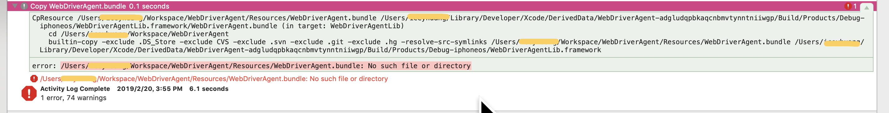 WebDriverAgent.bundle: No such file or directory · Issue #487 · facebookarchive/WebDriverAgent ...