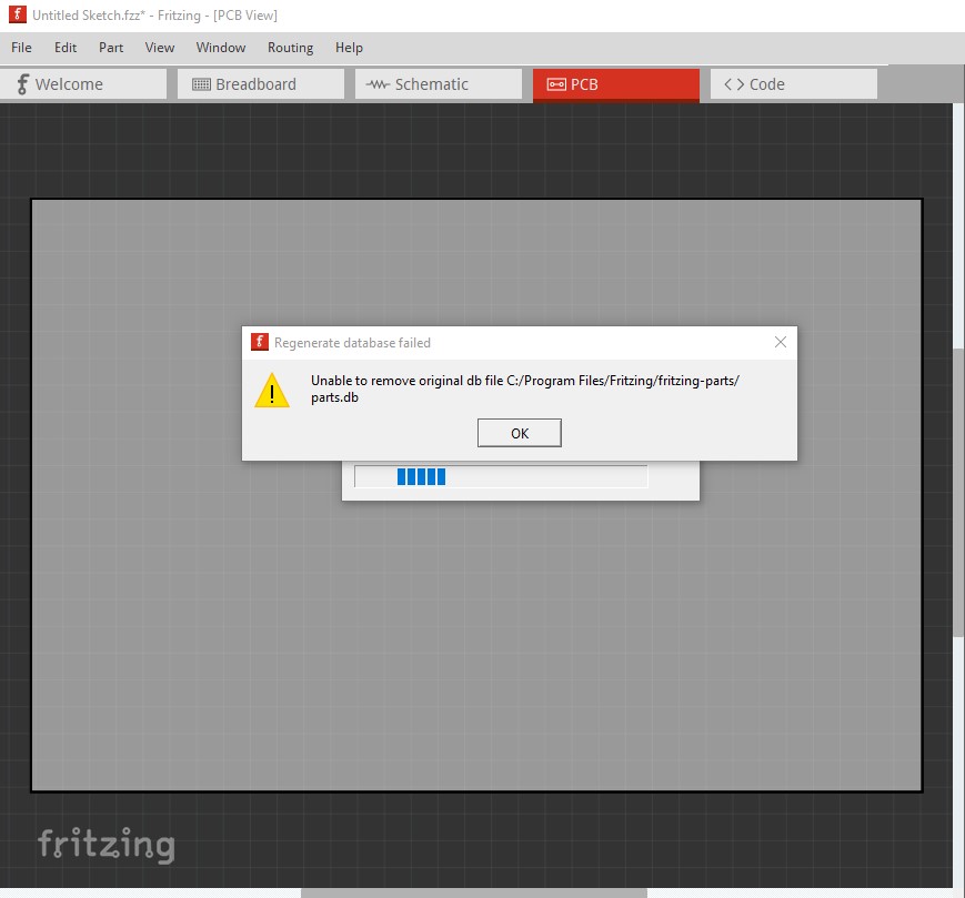 Regenerate parts database no longer works. · Issue #3946 · fritzing/fritzing-app · GitHub