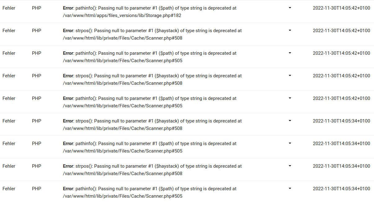 Php Error Of Type String Is Deprecated At Nc25 · Issue 34962 · Nextcloud Server · Github