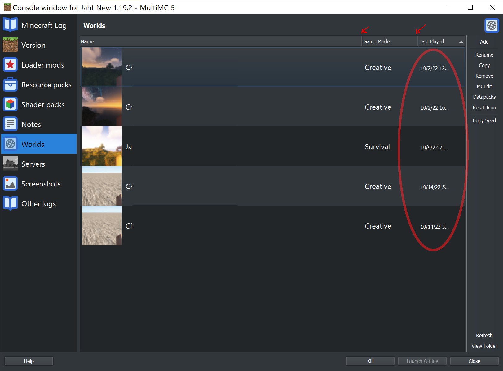 Request: Resizable columns in World list for date/time visibility · Issue #4937 · MultiMC ...