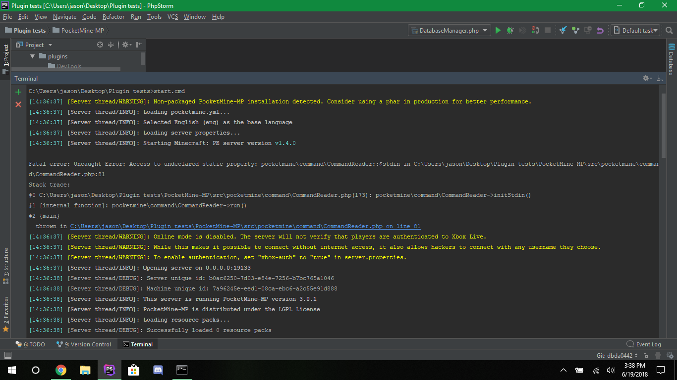 Restarting PocketMine causes the console to become unresponsive · Issue ...