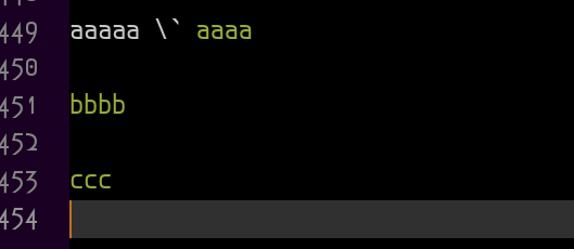 single backquote(grave,`) in a line got incorrect font color even if it's escaped, and snippets ...