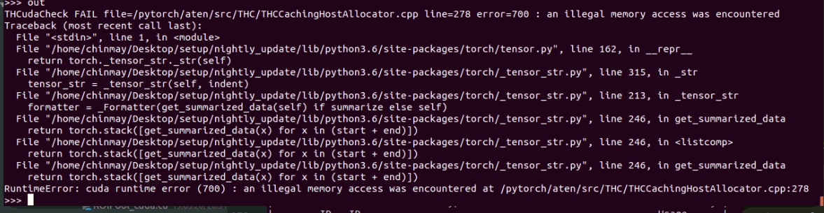 CUDA Illegal Memory Access Error · Issue #39935 · pytorch/pytorch · GitHub
