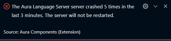 LWC and Aura Language Servers crash 5x on start · Issue #1267 · forcedotcom/salesforcedx-vscode ...