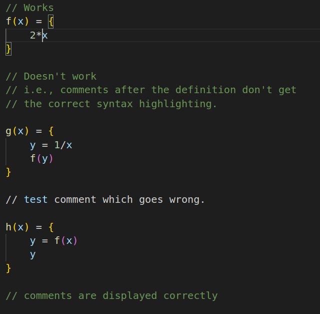 Squiggle VSCode extension comments break if function returns a call to another function. · Issue ...