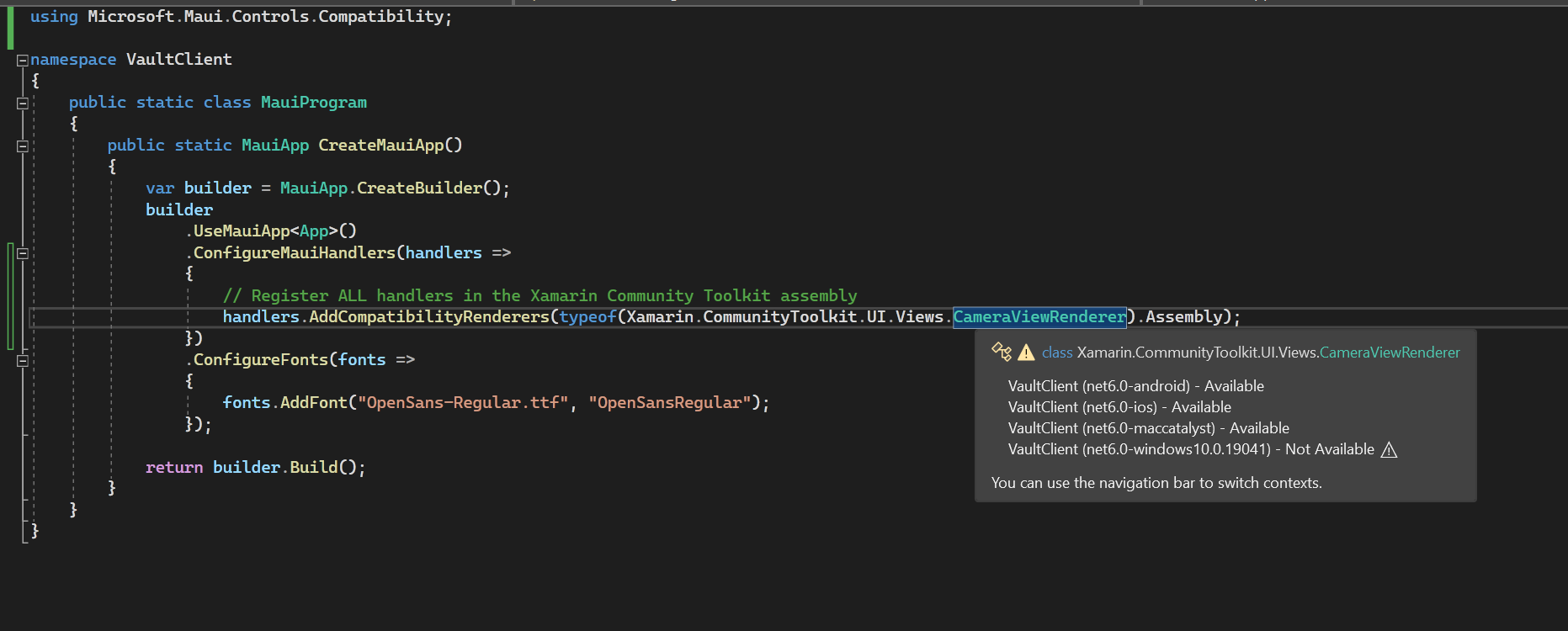 [Bug] CameraView not avaiable in UWP MauiCompat, even though the code is here · Issue #1837 ...