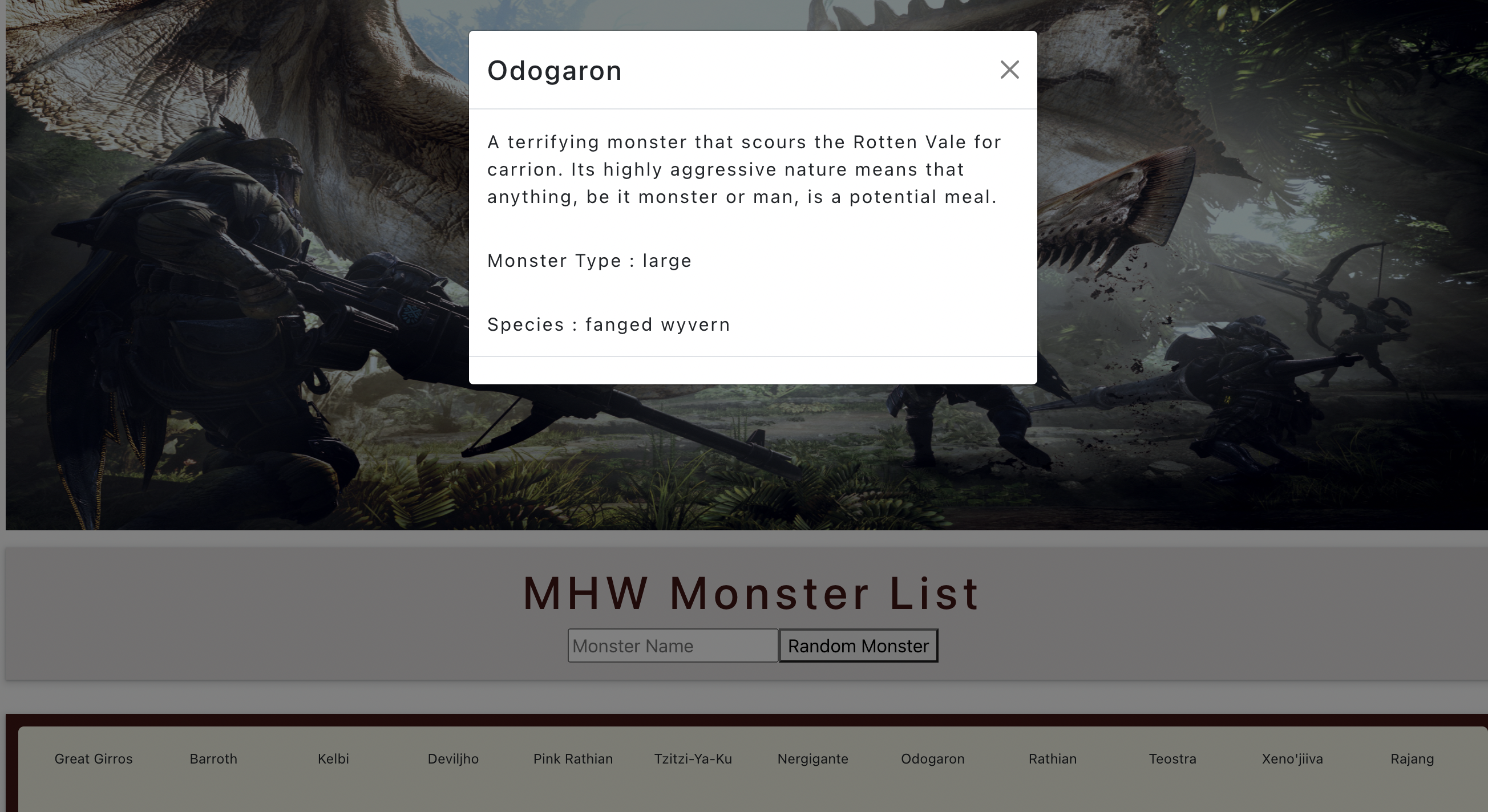 GitHub - jiffylube/mhWorld-monsterList
