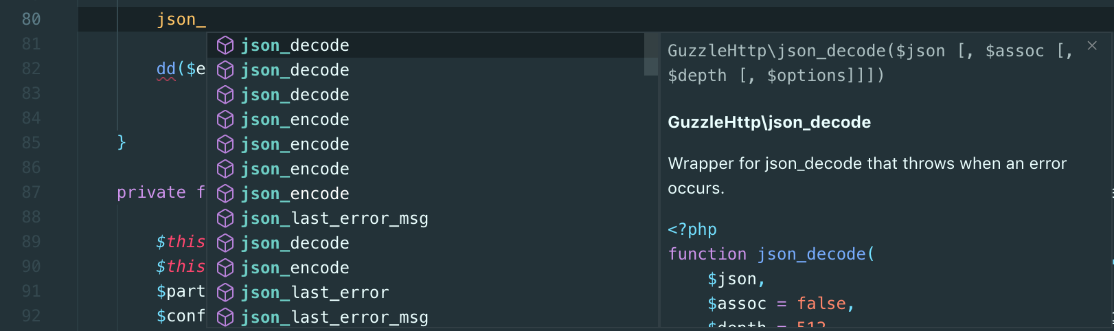 json_encode() not using php's build in as primary option. · Issue #612 · bmewburn/vscode ...