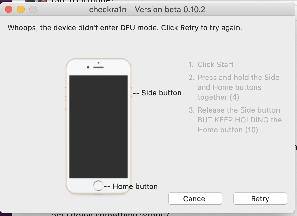 6s error -20 · Issue #1498 · checkra1n/BugTracker · GitHub