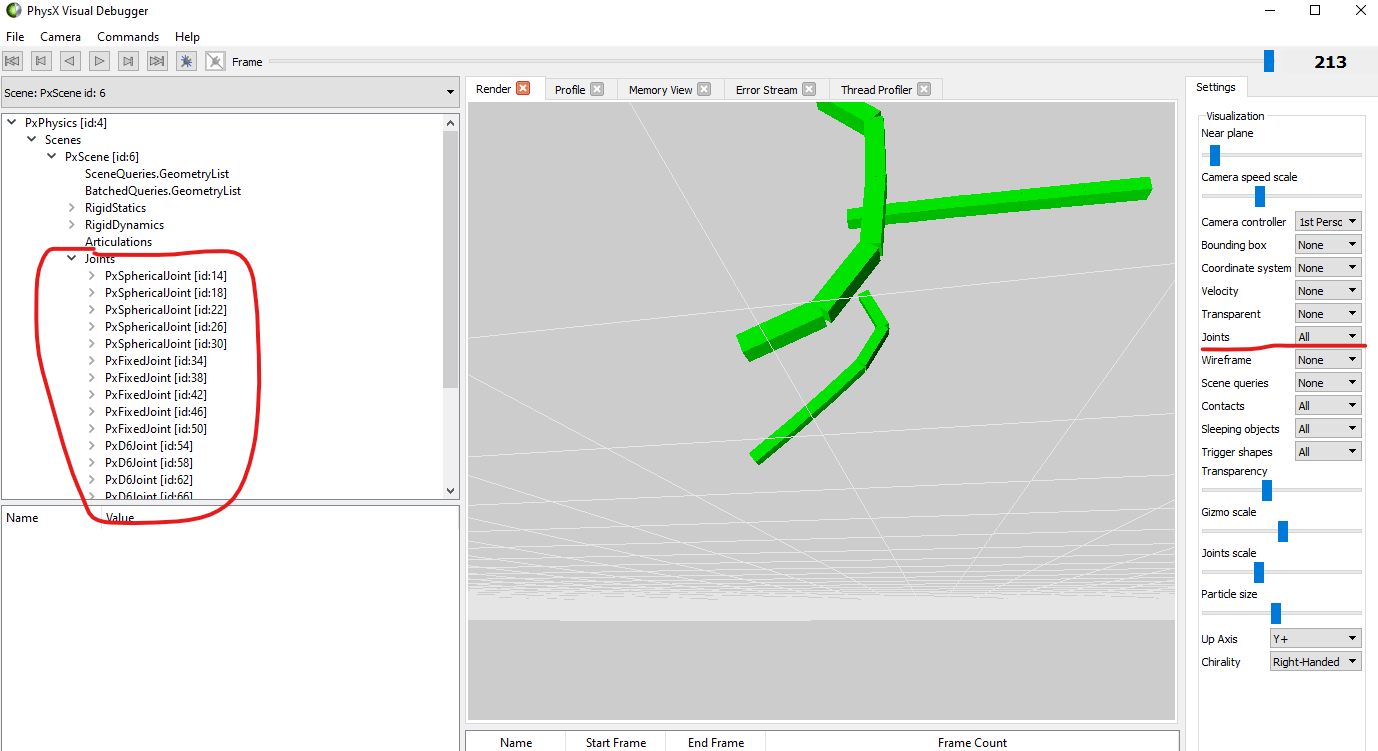 D6 joints jitter on ragdoll · Issue #365 · NVIDIAGameWorks/PhysX · GitHub