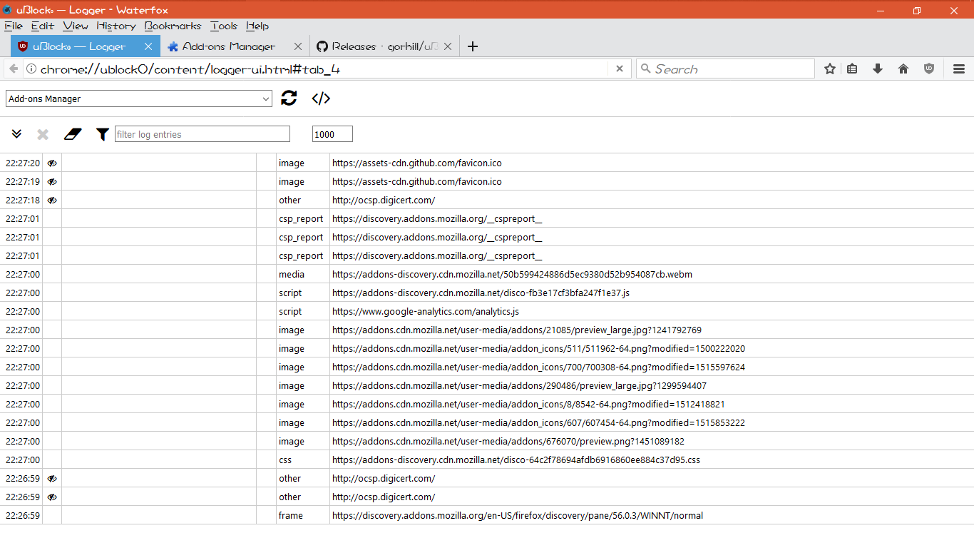 [uBO Legacy RC] Logger problem · Issue #3464 · gorhill/uBlock · GitHub