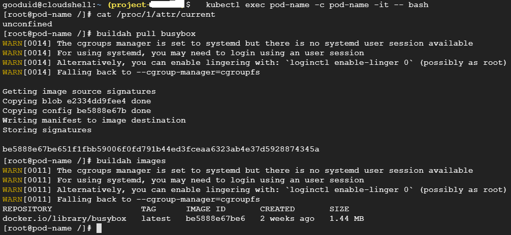Report: Error during unshare(CLONE_NEWUSER): Operation not permitted in the non-privileged ...