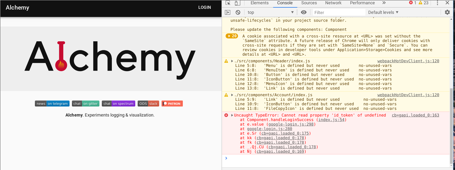 Can't log in with google accounts · Issue #2 · catalyst-team/alchemy · GitHub