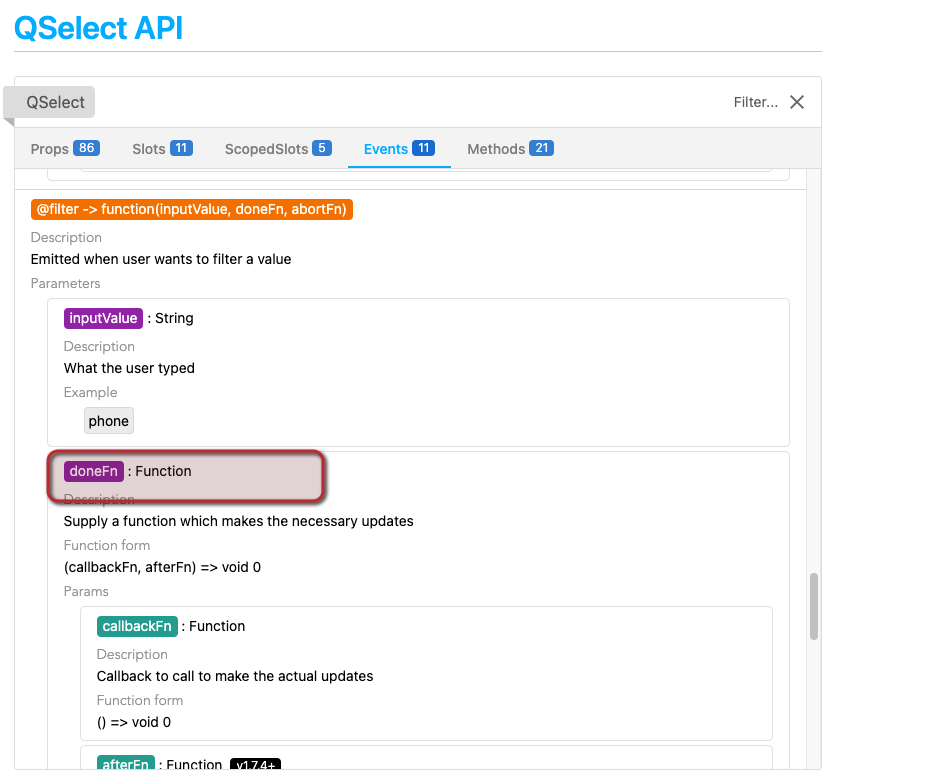 Async DoneFunction in QSelect->onFilter->DoneFucntion · quasarframework quasar · Discussion ...