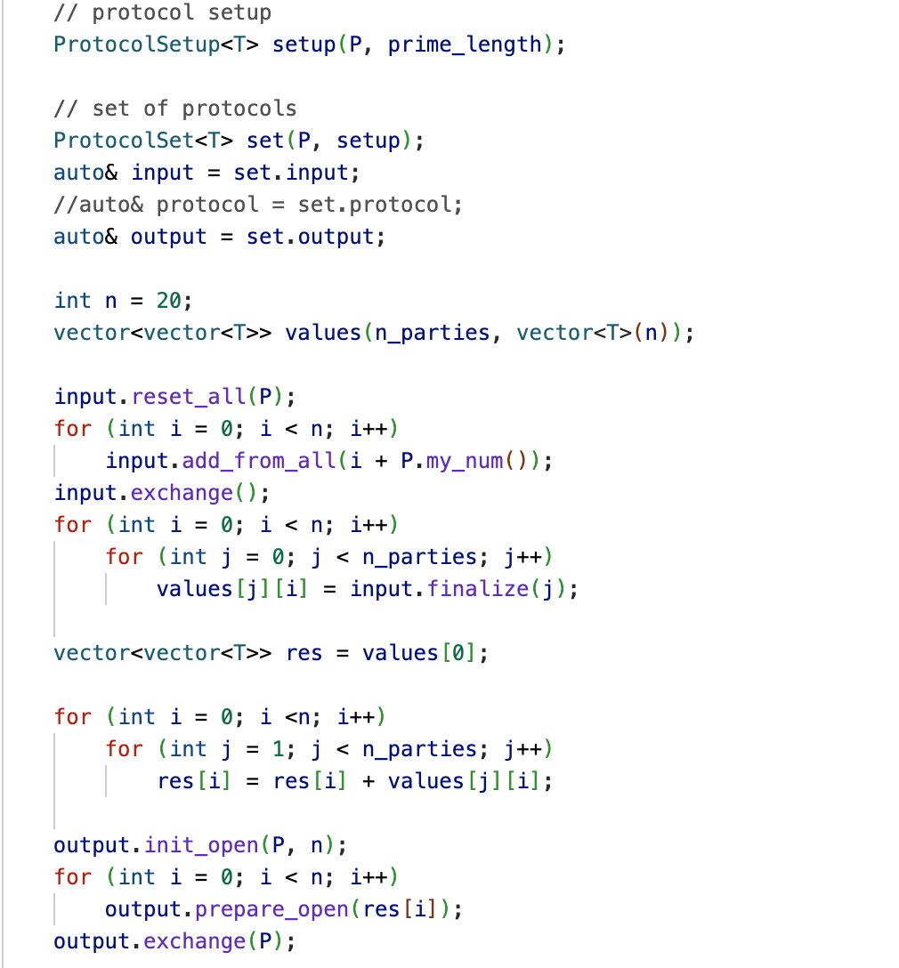 low-level C++ interface I/O, addition and comparison · Issue #782 · data61/MP-SPDZ · GitHub