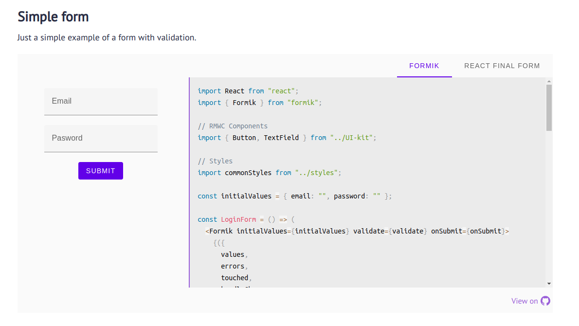 Formik vs Final Form · Issue #533 · jaredpalmer/formik · GitHub Formik vs Final Form · Issue #533 · jaredpalmer/formik · GitHub