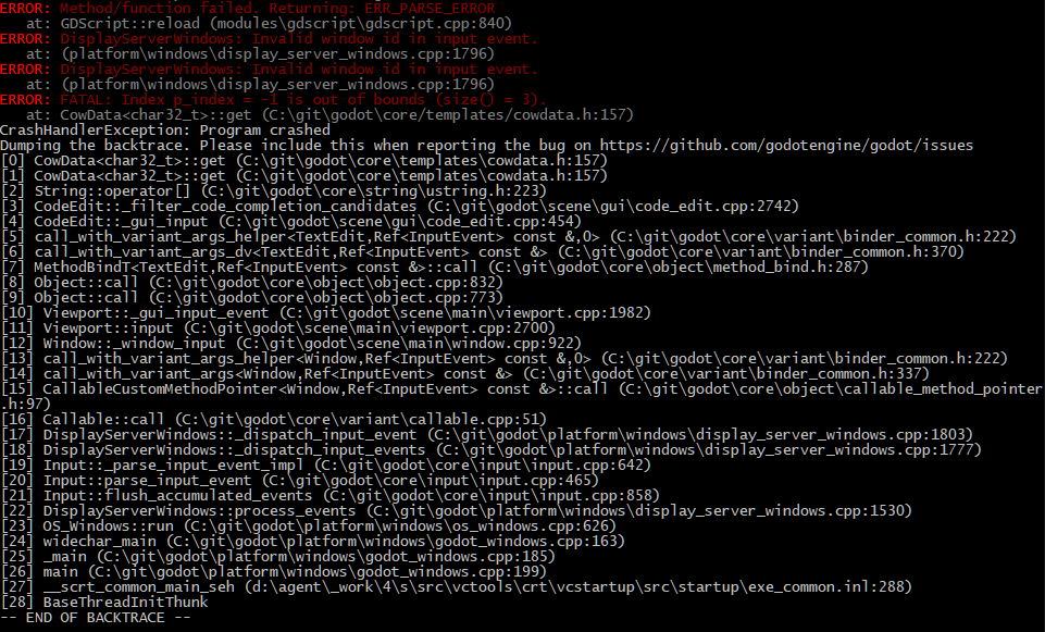DisplayServerWindows: Invalid window id in input event. · Issue #45808 ...