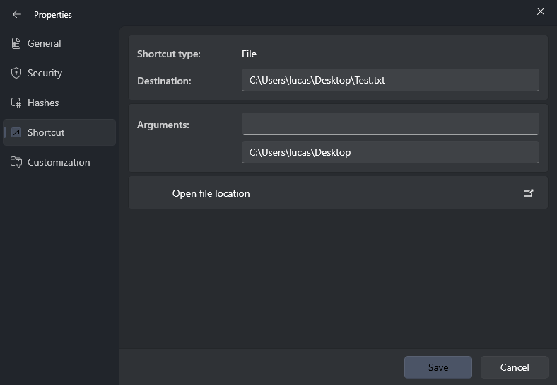 Bug Missing Start In Label In The Shortcut Properties · Issue 13081 · Files Communityfiles