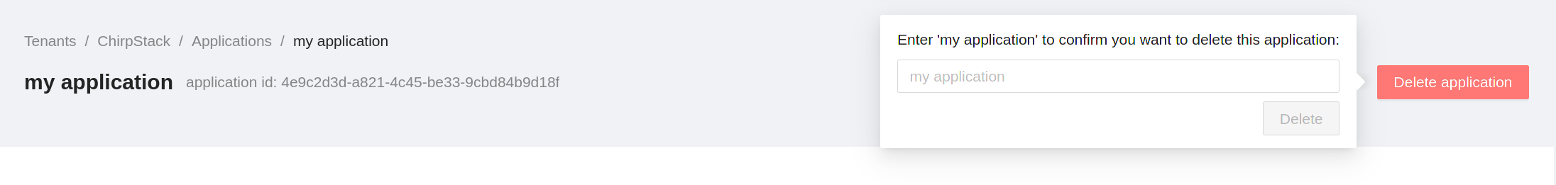 DELETE button in applications · Issue #634 · brocaar/chirpstack-application-server · GitHub