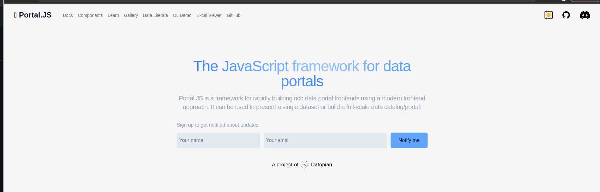 Nicer landing page for Website v0.2 (April 2023) · Issue #754 · datopian/portaljs · GitHub