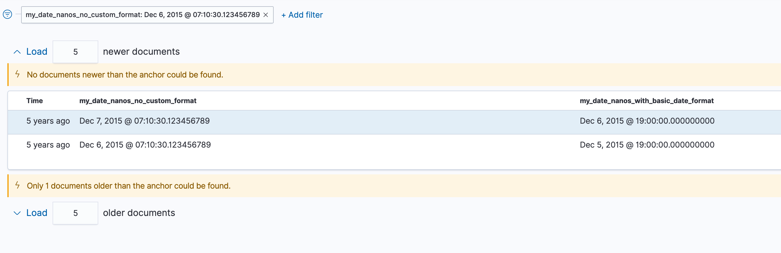 Filtering on date_nanos fields in "View surrounding docs" view doesn't work · Issue #91765 ...