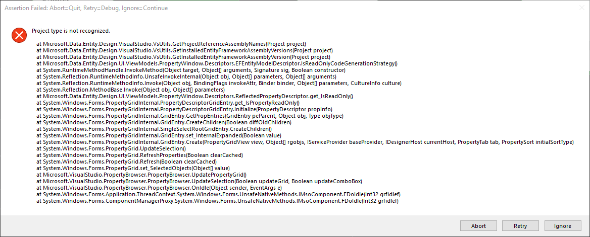 EDMX Designer Broken in VS2019 (16.1 Preview 1) · Issue #767 · dotnet/ef6 · GitHub