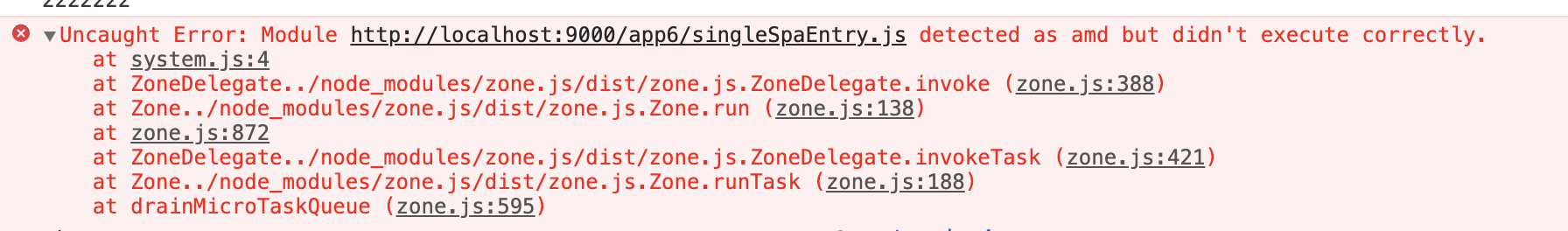Uncaught Error: Module detected as amd but didn't execute correctly. · Issue #372 · single-spa ...
