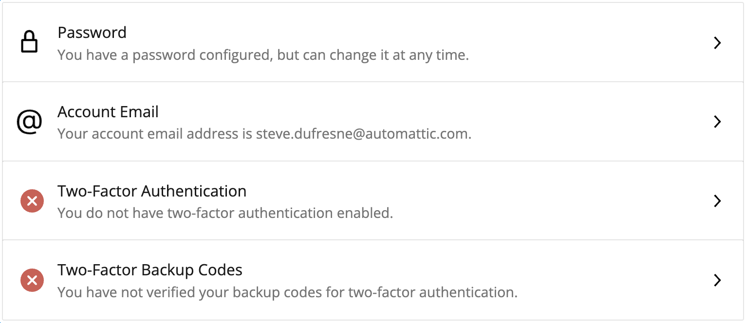 Design: Main View · Issue #198 · WordPress/wporg-two-factor · GitHub
