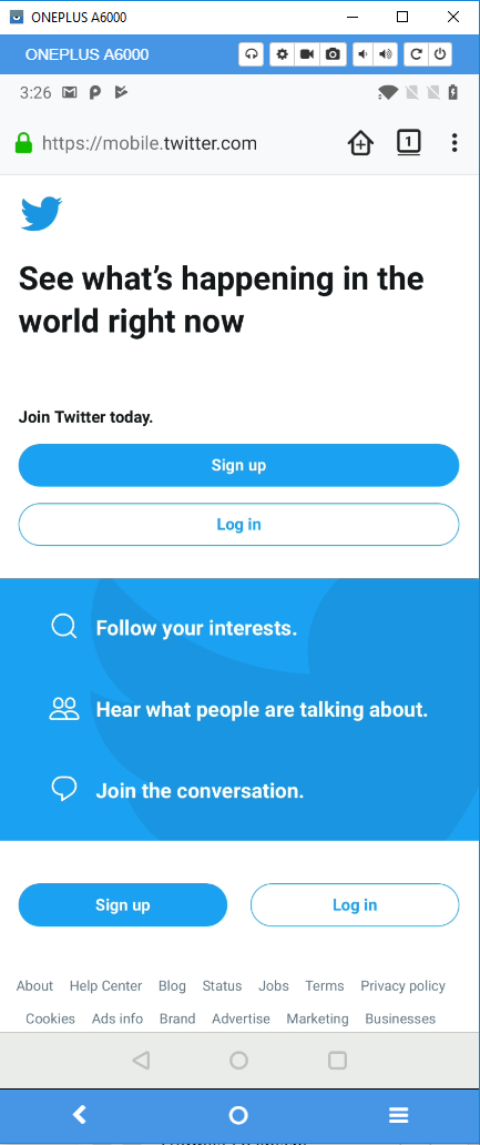 mobile.twitter.com - Page does not load it is stuck on Twitter logo ...