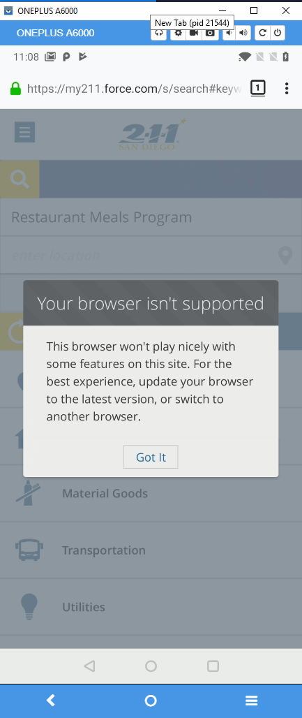 my211.force.com - Unsupported browser message is displayed · Issue ...