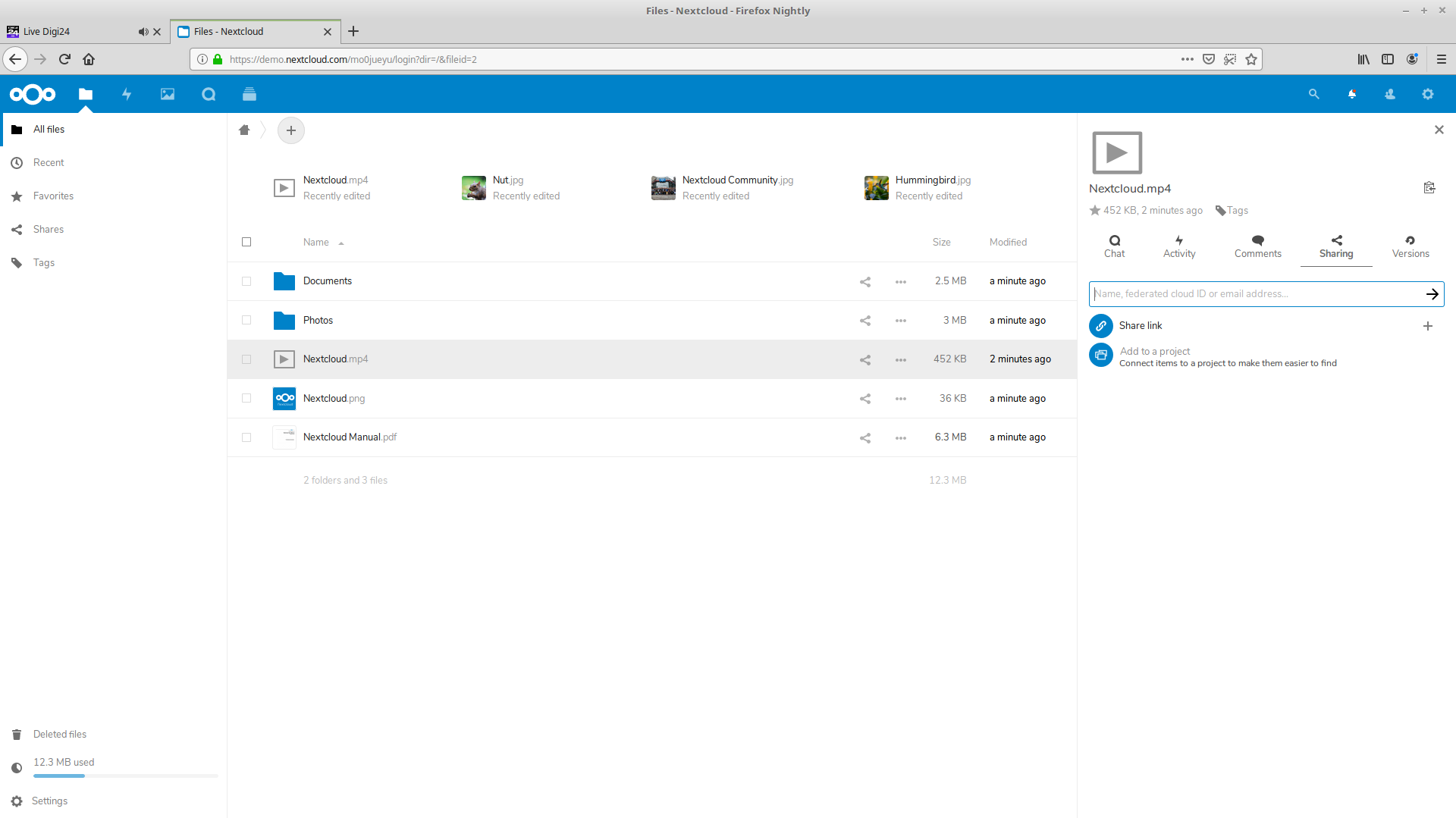 demo.nextcloud.com - design is broken · Issue #31447 · webcompat/web-bugs · GitHub