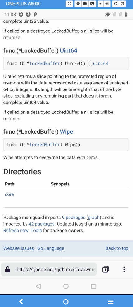 godoc.org - Clicking refresh now at the bottom of the page results in a system dialogue asking ...