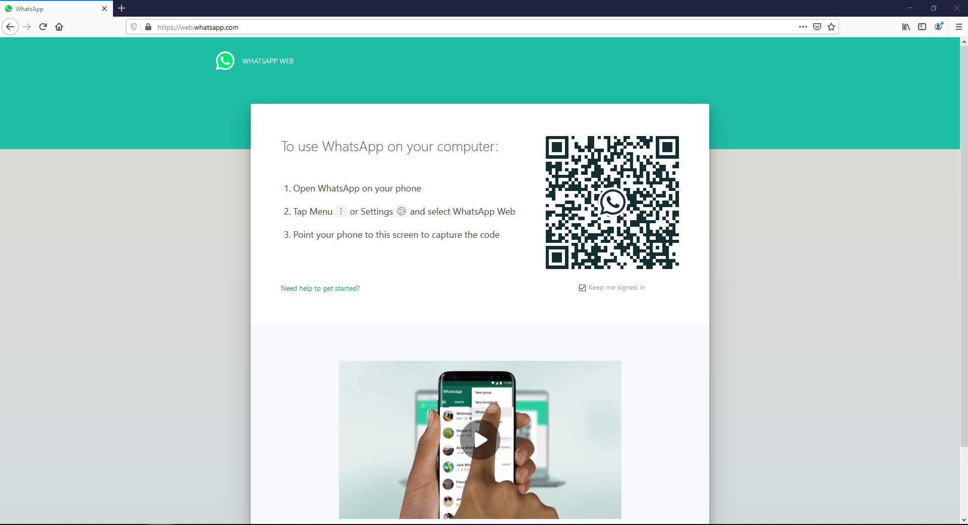 web.whatsapp.com - site is not usable · Issue #37822 · webcompat/web-bugs · GitHub
