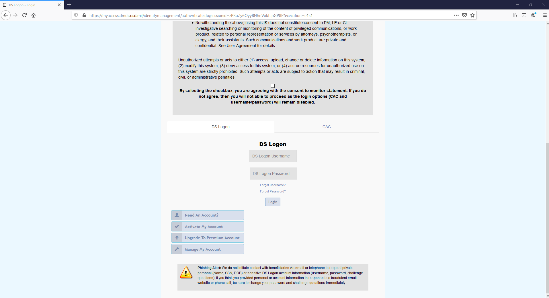 myaccess.dmdc.osd.mil - site is not usable · Issue #38368 · webcompat/web-bugs · GitHub